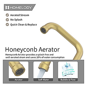 Bathroom Faucet, HOMELODY 2 Handles Gold Bathroom Faucet, 8 inch Widespread Faucet for Bathroom Sink, 3 Hole Bathroom Sink Faucet Bath Sink Faucet with Pop Up Drain
