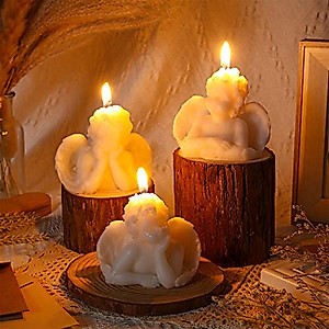 3 Pcs 3 Styles Angel Candle Shaped Candle Soy Wax Scented Candle Cute Decorative Candles Handmade Aesthetic Candle for Bedroom Bathroom Wedding Home Decor