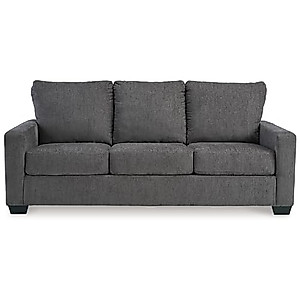 Signature Design by Ashley Rannis Casual 2-in-1 Sofa Sleeper with Folding Gel Memory Foam Mattress, Queen, Gray