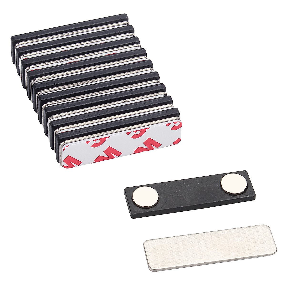 DIY Name Badges, Wisdompro 10 Set White Printable Blank PVC Badges (3.38 x 2.13 Inch) with Magnetic Name Tag for Jacket, Lapel,or Shirt - No Holes in Your Fine Jackets or Shirts