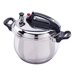 Bene Casa - Stainless Steel Pressure Cooker (9.5 Quarts) - Features Sure-lock Lid System with Airtight Seal and Pressure Release Valve - Dishwasher Safe