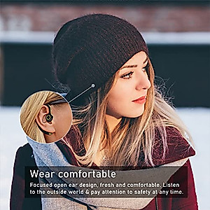 Mosonnytee Bluetooth Headset Open Ear Headphones Bluetooth earpiece Noise Cancelling Headphones with Microphones Bluetooth Headset for Cell Phones handfree Bluetooth Headset with 6-Hours Usage (Gold)