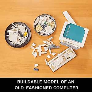 BRICKKK PANTASY Retro Computer Block Set, Vintage Computer Architecture Model Building Kit Home or Office Display Block Brick Set, Collectible Gift Ideas, DIY Creative Activities for Adult and Teen