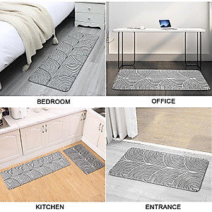 Rmaytiked 2 PCS Kitchen Mats for Floor Kitchen Rugs Cushioned Anti-Fatigue Non-Skid Waterproof Rug Standing and Comfort Desk/Floor Mat for Kitchen, Floor, Office, Sink, Laundry Black 0.4 inch