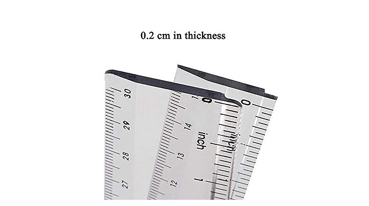 2 Pack Clear Acrylic Rulers for School & Office