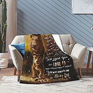 WUTZTIFE to My Daughter Blanket Gifts from Dad Blanket for Daughter Flannel Blanket for Birthday Anniversary Graduation Couch Sofa Bedroom 50"x60"