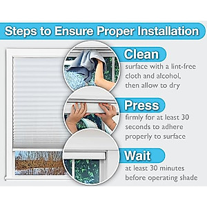 Redi Shade No Tools Easy Lift Trim-at-Home Cordless Cellular Blackout Fabric Shade White, 30 in x 64 in, (Fits windows 19 in - 30 in)