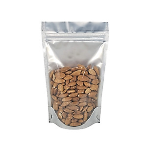 Silver/Clear Mylar Stand Up Bags Pouches with Zipper 5 X 8 X 2.5 inches (4 ounce) 200 pcs