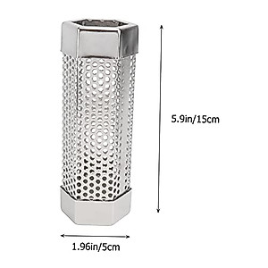 Yardwe 1 Set Smoker Wood Pellet Outdoor Gas Grill Gas Grill Accessories Bbq Wood Pellet Tube Smoker Barbecue Smoker Tube Gas Grills Sturdy Barbecue Tool Stainless Steel Smoker Pipe Silver