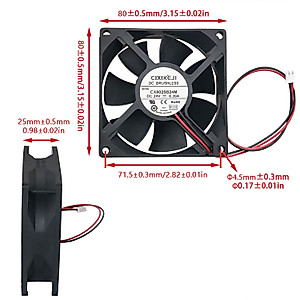 MTQY 80mm 24V DC Cooling Fan 80mm x 80mm x 25mm 24V Brushless DC Cooling Fan