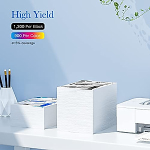 Valuetoner Compatible Ink Cartridge Replacement for Canon PGI-1200XL PGI-1200 XL 1200XL Maxify MB2320 MB2020 MB2350 MB2050 MB2120 MB2720 Inkjet Printer (2 Black, 1 Cyan, 1 Magenta, 1 Yellow, 5 Pack)