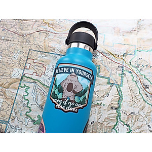 Sasquatch Believe in Yourself Sticker - Funny Bigfoot Decal for Hydroflask & Laptop - Waterproof Vinyl Bumper Sticker