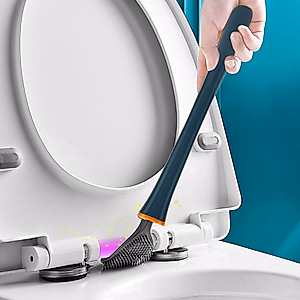 Psytfei Toilet Brush and Holder Toilet Bowl Cleaner Brush Set Wall Mounted Long Handle Bathtub Brush with Dust Cover for Bathroom Deep Cleaning