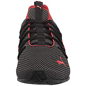 PUMA mens Axelion Running Shoe, Black/High Risk Red, 10.5 US