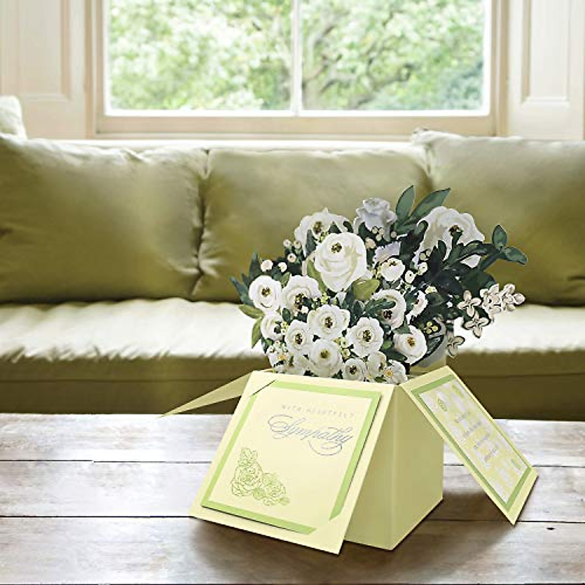 Oritouchpop Sympathy Pop Up Box Card, Healing Floral Pop Up Card for Religious Sympathy, Condolence, Get Well Soon Card, Funeral, Bereavement, Memorial