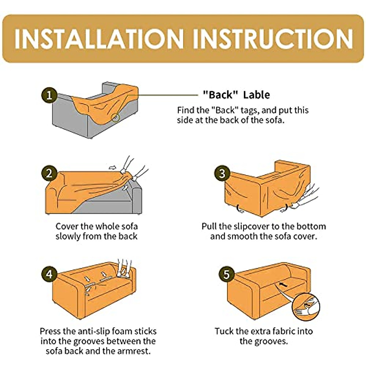 IMYOGI High Stretch Sofa Covers Plush High Stretch Sofa Cover L Shape Sectional Sofa Slipcovers Soft Washable Couch Covers Polyester Furniture Protector for Kids Pets -blue-1-4 Seater+4 Seater