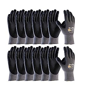 ATG 34-874/L MaxiFlex Ultimate - Nylon, Micro-Foam Nitrile Grip Gloves - Black/Gray - Large - 12 Pair Per Pack