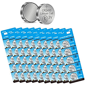 CR2450 Lithium Battery 3 Volt Coin Button 50 Pack