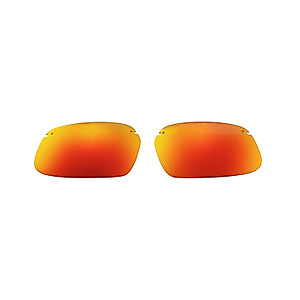 Walleva Two Pairs Polarized Replacement Lenses for Maui Jim Kanaha Sunglasses - Fire Red + Ice Blue