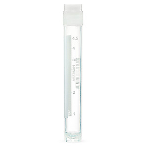 Globe Scientific CryoClear 3015-50 Polypropylene Barcoded Cryogenic Vial, 5mL Capacity, Sterile, External Threads, Attached Screwcap with Molded O-Ring, Round Bottom, Self-Standing (Case of 50)