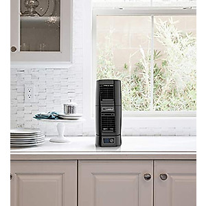 JAROFUREL Lasko T13310 Personal Oscillating Table Tower Fan – Small, Quiet, Portable, Electric Plug-In, Mini Desktop Fans for Staying Cool at Home and Office, Day and Night,Black