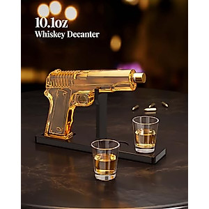 Gifts for Men Dad, 10.1 Oz Whiskey Decanter Set with 2 Glasses, Unique Dad Birthday Gift Ideas from Daughter Son, Personalized Liquor Dispenser for Liquor Scotch Bourbon Vodka