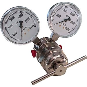 Miller Smith 827-00-00 Silverline High Pressure Analytical Brass Single Stage Regulators, 6000 PSI