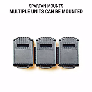Spartan Mount for DeWalt 20V Battery - 1 Mount, 3 Battery Slots, Wall Mount Storage Rack for Batteries, Cordless Drill and Power Tool Organizer, Garage Organization