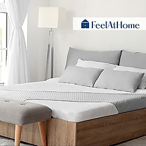 FeelAtHome Fitted 100% Waterproof Mattress Cover (Full XL Size) - Breathable Super Soft & Noiseless Cotton Terry Fabric Matress Fitted Cover White