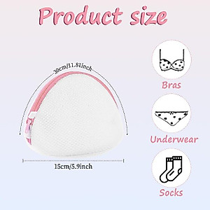 1Pc Pink Bra Washing Bag For Laundry, Mesh Wash Bag For Bras with Zipper, Women Lingerie Bags Wash For Washing Delicates Laundry Storage and Organization