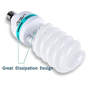 135W Light Bulb 5500K CFL Daylight Spiral Softbox Lighting Kit Bulb in E27/E26 Socket for Photography Photo Box…