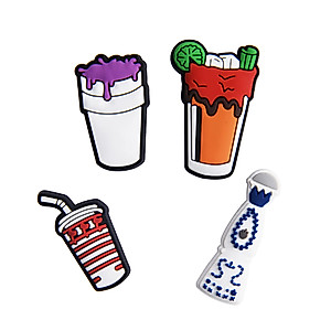 XQNB Lot of 30,50,100 PVC Random Shoe Charms Different Bottle for Shoes Decoration Party Gifts-50pcs