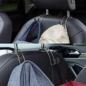 Bling Car Seat Hooks, Rhinestone Universal Organizer Hooks Car Headrest Hangers Hooks, Bag Organizers Rack and Hanger, Strong and Durable Auto Backseat Storage Hooks (B-Red)