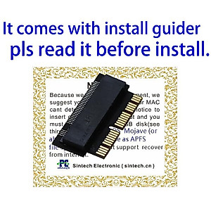 Sintech NGFF M.2 nVME SSD Adapter Card for Upgrade MacBook Air(2013-2016 Year) and MacBook PRO(Late 2013-2015 Year)