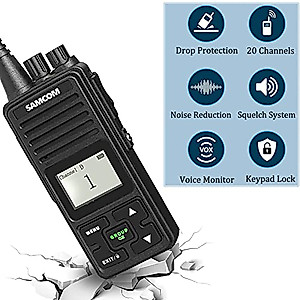 3000mAh SAMCOM 2 Way Radios Walkie Talkies Long Range Rechargeable, 3 Packs FPCN10A High Power Two Way Radios for Adult, Handheld Programmable UHF Radio Group Call for Business Construction Warehouse
