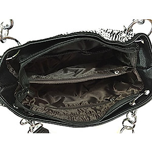 Zzfab Gem Studded Rhinestone Concealed and Carry Purse Black