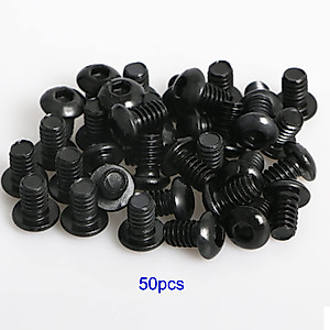 Aopin 1/4-20 x 5/8" Hex Socket Cap Screws, Button Head Socket Cap Screws, 10.9 Grade Alloy Steel, Black Oxide Finish, Fully Threaded, 50Pcs