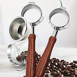 54mm Bottomless Portafilter Compatible with Breville 8 Series and 54mm Breville Barista Express Espresso Machine, Bottomless Naked Portafilter, Included Filter Basket