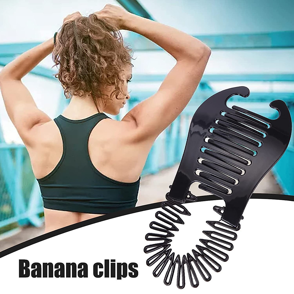 2023 New Banana Hair Clips for Women – 3Pcs Banana Clips Hair for Thick Hair, Interlocking Banana Comb Stretch Flexible Hair Combs Clips Flexible Ponytail (3Pcs Brown)