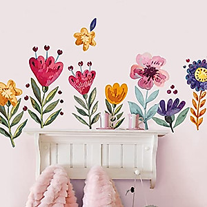 Flowers Wall Decals for Girls Bedroom - Children DIY Wall Art Stickers for Classroom, Nursery, playroom - Preschool Floral Peel and Stick Decor
