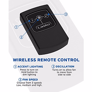 Lasko 4890 Elegant Living Fan with Remote Control-Features Accent Lighting and Widespread Oscillation-Perfect for Outdoor Patios, Decks, or Balconies, Brown