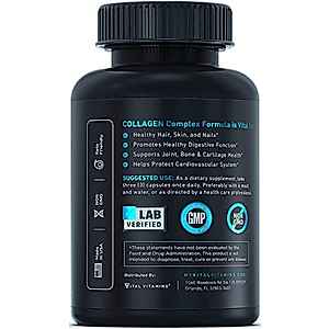 Vital Vitamins Multi Collagen Complex (2 Pack) - Type I, II, III, V, X, Grass Fed, Non-GMO