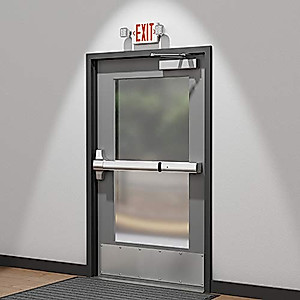 AmazonCommercial Emergency Light Exit Sign, 1-Pack, Exit Combo with Battery Backup, 2 LED Adjustable Heads