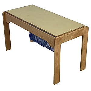 Fun Builder Table-Compatible with DUPLO® Brand Blocks-Built in Storage 32" x 16" Built in Block Storage-Made in USA-Premium Fully Assembled Wood Frame with Wood Legs-Ages 5 and Younger