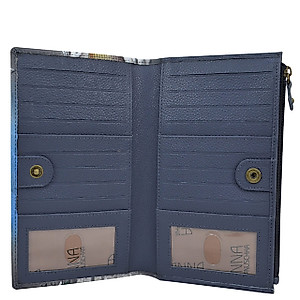 Anna by Anuschka Women's Hand Painted Leather Bi-Fold Snap Wallet, Apres Ski, One Size