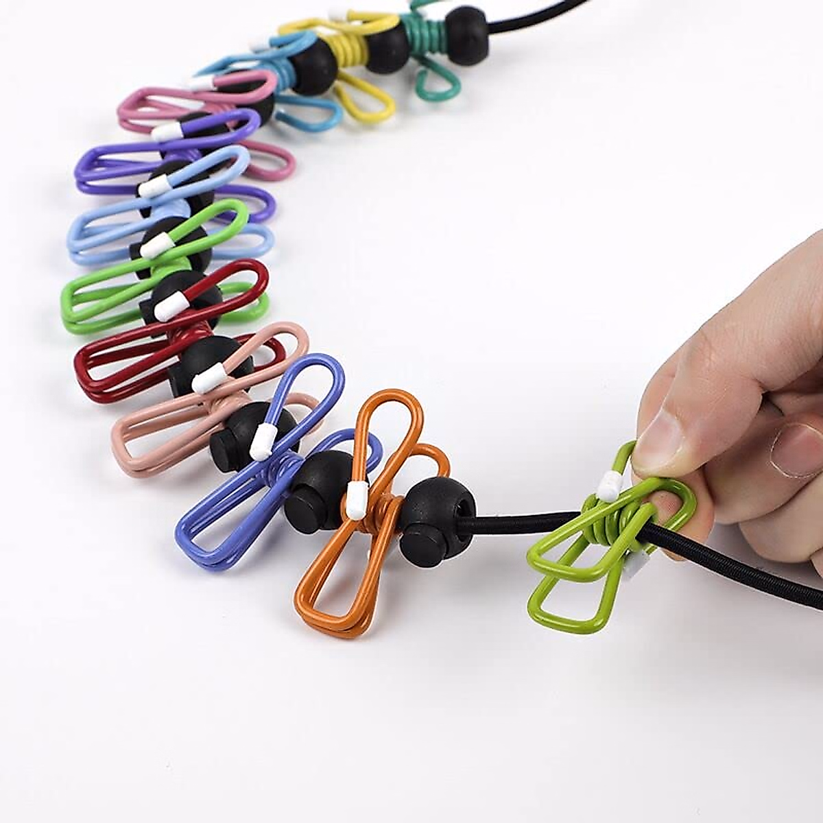 2Pack Retractable Portable Clothesline for Travel，Clothing line with 12 Clothes Clips, for Indoor Laundry Drying line,Outdoor Camping Accessories (2)