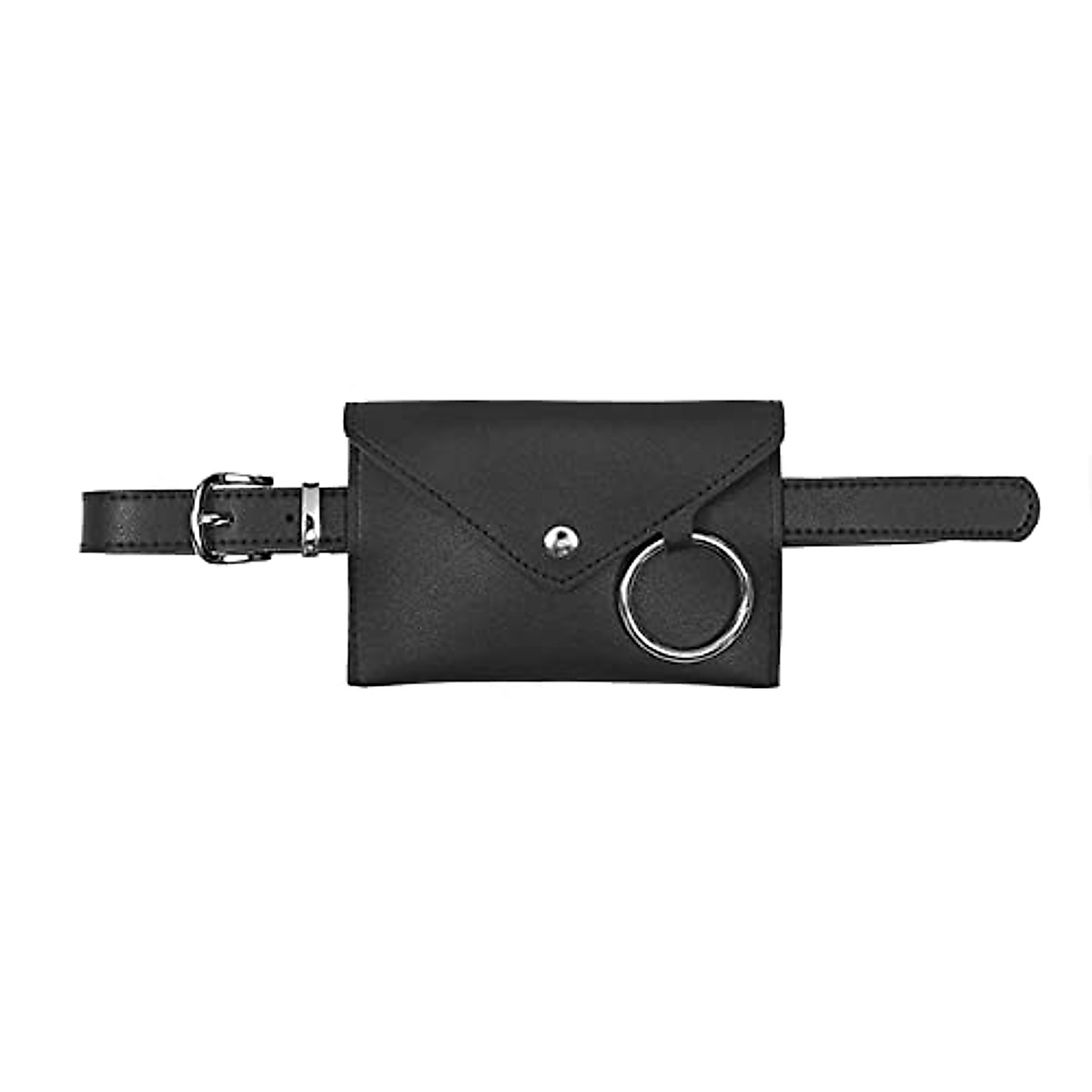 Danse Jupe Women Mini Envelope Waist Bag PU Leather Clutch Cell Phone Purse Chest Bag Black