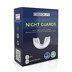 Coordi Life Hush Strips Night Guards for Clenching, Grinding- Custom Moldable Mouthguard for Better Sleep Sports Mouthpiece, Straightening, Whitening Trays