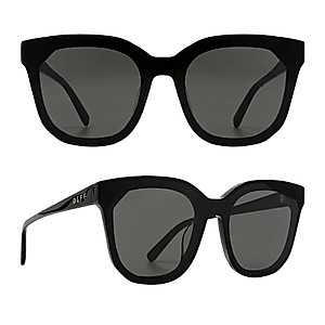 DIFF Gia Designer Oversized Square sunglasses for Women UV400 Protection Protection, Black + Grey