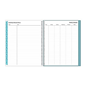 Blue Sky 2023-2024 Academic Year Teacher Weekly and Monthly Lesson Planner, 8.5" x 11", Flexible Cover, Wirebound, Dots (100330-A24)